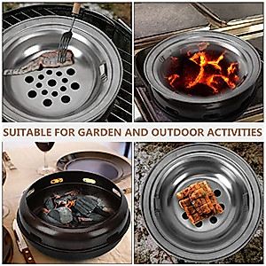 Cabilock Portable Burner Stainless Steel BBQ Grill Charcoal Stove Folding Barbecue Grill Portable for Picnic Garden Terrace Camping Travel Garden Camping Picnic Outdoor Grills