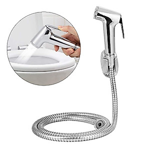 Handheld Bidet Sprayer for Toilet, High Pressure Sprayer Kit, 3Pcs/Set Electroplating Bidet Sprayer ​Spray Head Bracket Hose for Feminine Wash Baby Diaper Cloth Washer Cleaner Pet Shower(length 145cm)