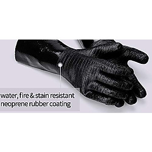 G & F Products 8119-13Inch Cooking Gloves Food Safe No BPA Insulated Waterproof, Oil Proof Heat Resistant BBQ, Smoker, Grill, and Outdoor Neoprene Material, 13 Inch Long, Black