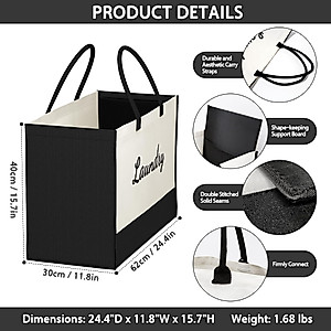 75L 2 Pack Handheld Laundry Hamper Laundry Basket Collapsible Laundry Hamper, Carry Bag Design with Standing Board for Laundry Room Toy Room House Organizing (White, 75L 2 Pack)