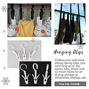 Zelta 10 Pack Dual-ended Laundry Hooks Clothes Pins Swivel Hanging Clips Plastic Hanger (White)