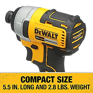 DEWALT 20V MAX* Cordless Impact Driver Kit, Brushless, 1/4-inch (DCF787C2)