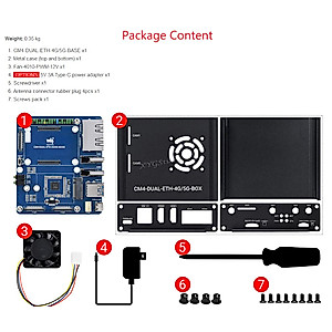 Dual Gigabit Ethernet 5G/4G Mini-Computer with Metal Case and Cooling Fan Based On Raspberry Pi Compute Module 4 (NOT Included) @XYGStudy (CM4-DUAL-ETH-4G/5G-BOX)