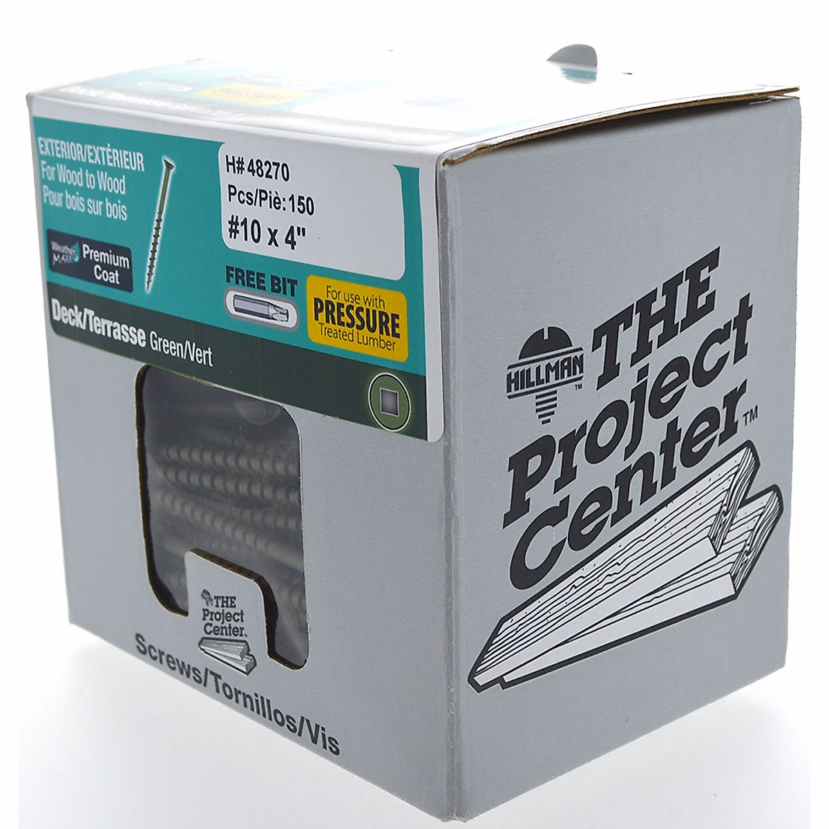 Hillman 48270 Green Square Drive Deck Screw #10 x 4", Ceramic