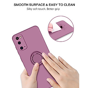 BENTOBEN for Galaxy S20 Case, Phone Case Samsung S20 5G 2020,Slim Silicone Ring Holder Kickstand Support Car Mount Soft Rubber Hybrid Hard Protection Shockproof Bumper Girl Women Cover, Deep Purple