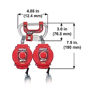 Miller by Honeywell MFLC-4-Z7/6FT 6' Twin Turbo Fall Protection System, Plastic, 1' x 72' x 1'