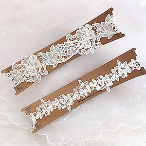 Lace Bridal Garter Set - 2 White Prom Garter Belts