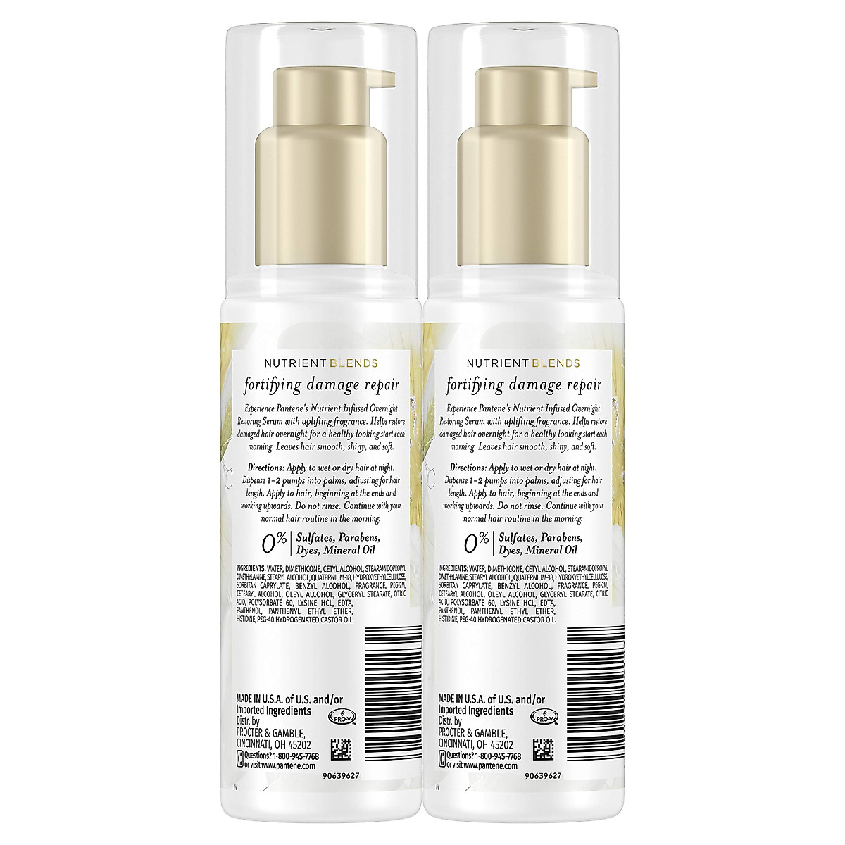 Pantene Hair Serum and Leave In Conditioner 3.2 fl oz Twin Pack