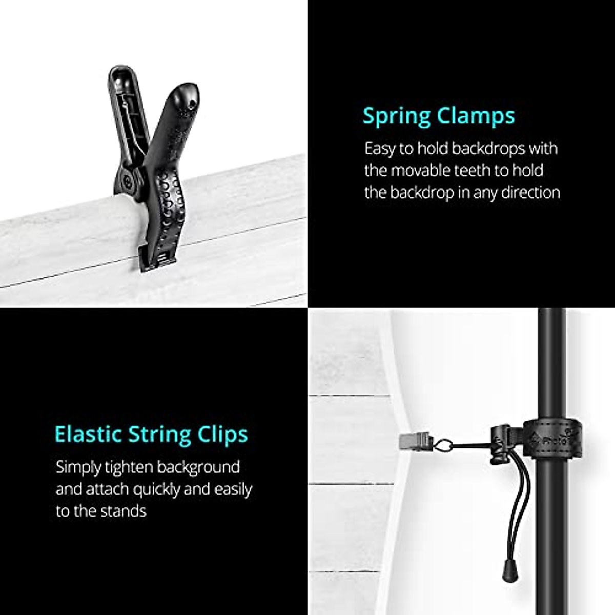 Julius Studio Heavy Duty 10 x 9.6 ft. (W x H) Backdrop Stand Background Support System Kit with Spring Clamps, Elastic String Clip, Sand Bag, Carry Bag for Photography, Events, JSAG660