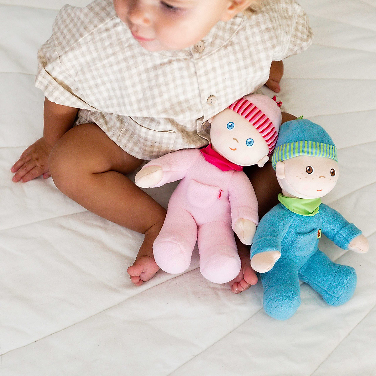 HABA Doll Snug Up Luisa 8" My First Baby Doll, Machine Washable & Safe for Birth & Up, Newborn Toys