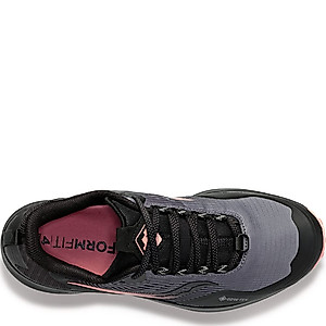 Saucony Women's Peregrine 12 Gore Tex Trail Running Shoe, Charcoal/Shell, 7.5