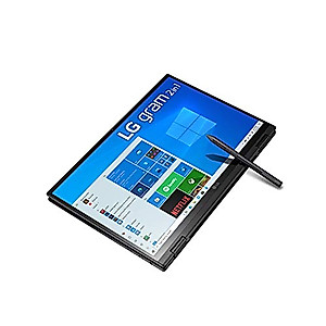 LG Gram 14T90P - 14" WUXGA (1920x1200) 2-in-1 Lightweight Touch Display Laptop, Intel evo with 11th gen Core i5 CPU, 8GB RAM, 256GB SSD, 24.5 Hours Battery, Thunderbolt 4, Black - 2021