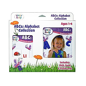Brainy Baby ABCs Introducing the Alphabet A to Z Deluxe Edition - DVD, Board Book and Flashcards: Set of 3