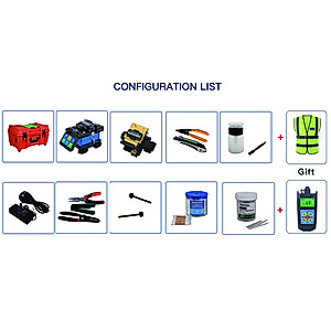 ORIENTEK T45 FTTH Fiber Optic Fusion Splicer Machine Core Alignment Fusion Splicing Machine 7sec Splice Time 250μm Fiber, 900μm Fiber, Flat Cable, Jump Cables w/Fiber Cleaver+Optic Power Meter