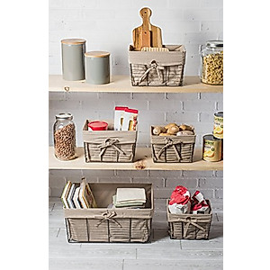 DII Farmhouse Chicken Wire Storage Baskets with Liner, Small, Vintage Taupe, 9x7x6", 3 Piece