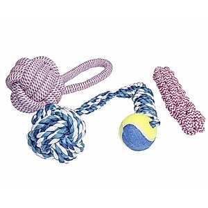 RITE-HITE Rope Dog Toys - for Small, Medium, and Large Size Dogs, Includes Ball, Made for Aggressive chewers and Great for Teething (Large)