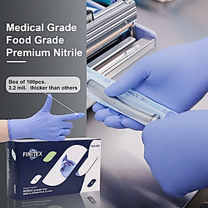 FINITEX Nitrile Disposable Gloves Medical Exam Gloves - 100 PCS Blue Latex-free Examination Chemo Food Gloves (Small)