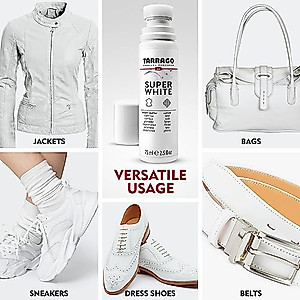 Tarrago Super White- Shoe Whitener Instant Cleaner for Sneakers with Applicator Tip for Leather Renew 75mL