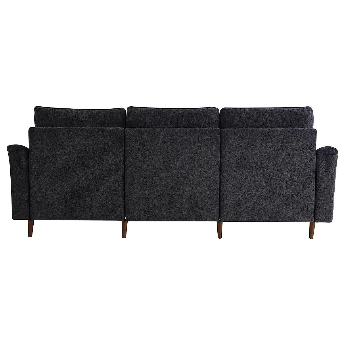 ABAKAN Modern 3-Seat Modular Sectional Sofa Couch，Chenille Sofa Comfy Upholstered Furniture for Small Spaces, Living Room, Apartment, Studio, Office, Grey