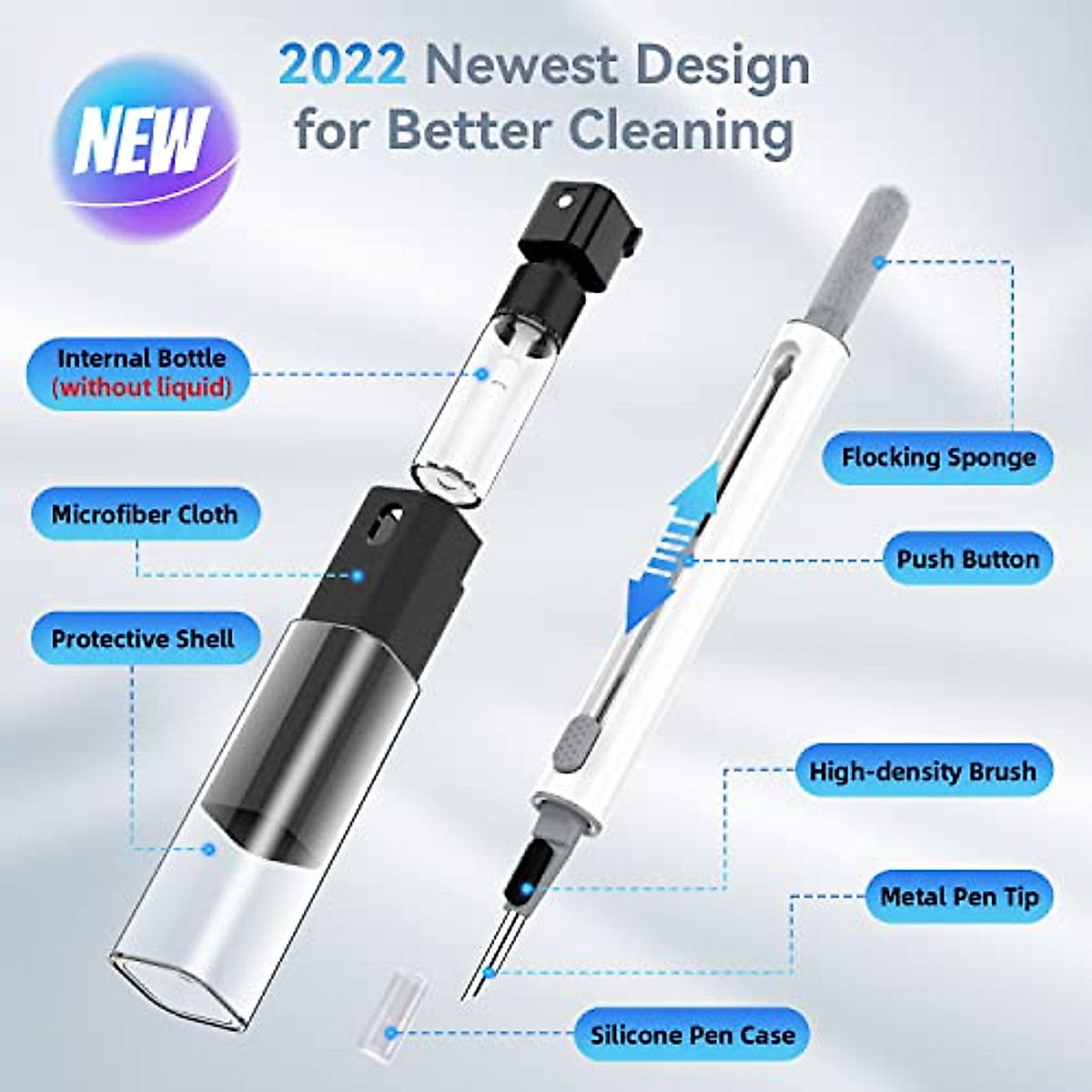 Airpods Cleaning Kit, 2 in 1 Cleaning Pen Kit for Airpods Pro 2 3 Case Airpods 2nd 3rd Generation Case, Touchscreen Mist Cleaner for iPhone, Laptop, Computer Screen