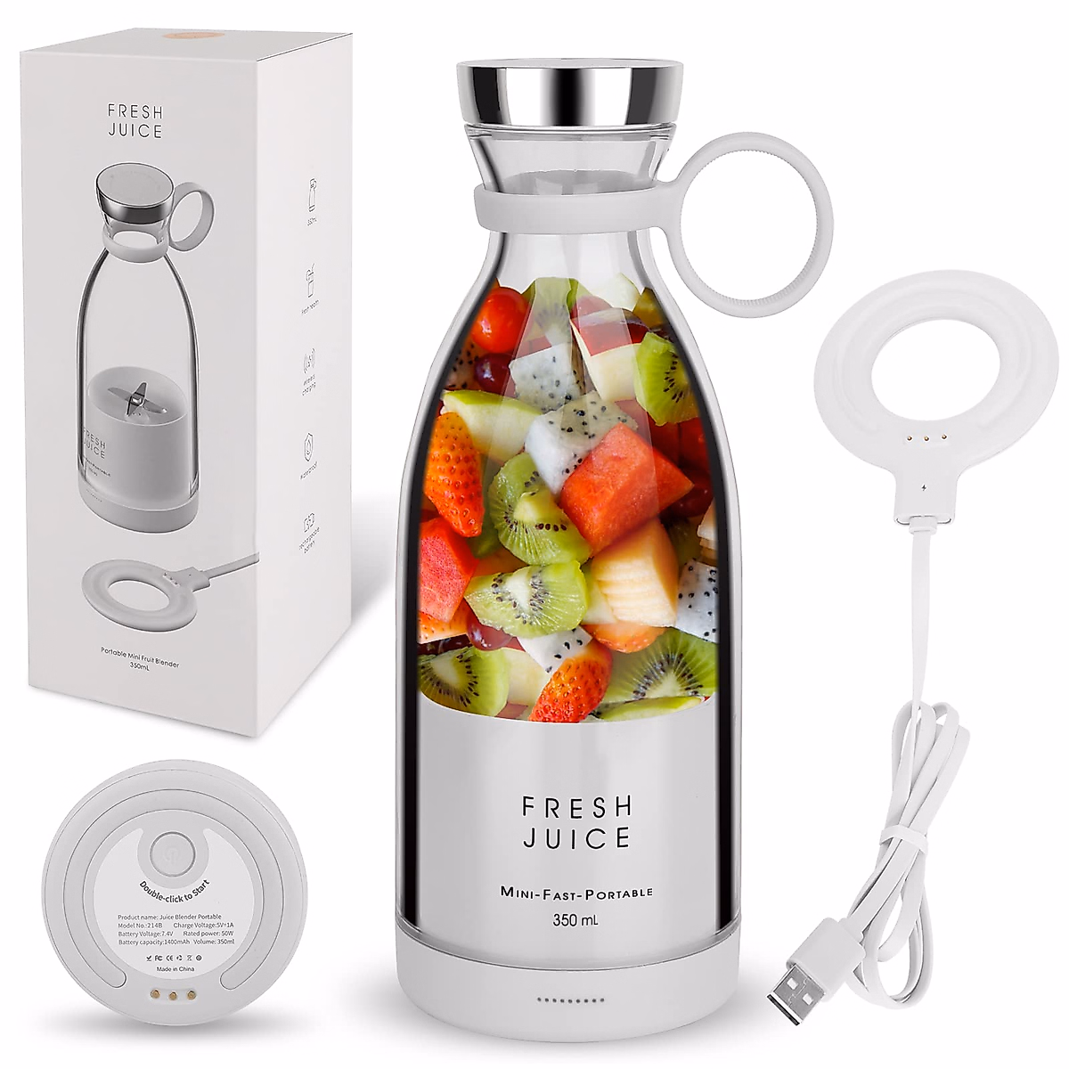 Personal Size Blender, Portable Blender, Battery Powered USB Blender Small Blender, Blender, Hand Blender, Cup Blender