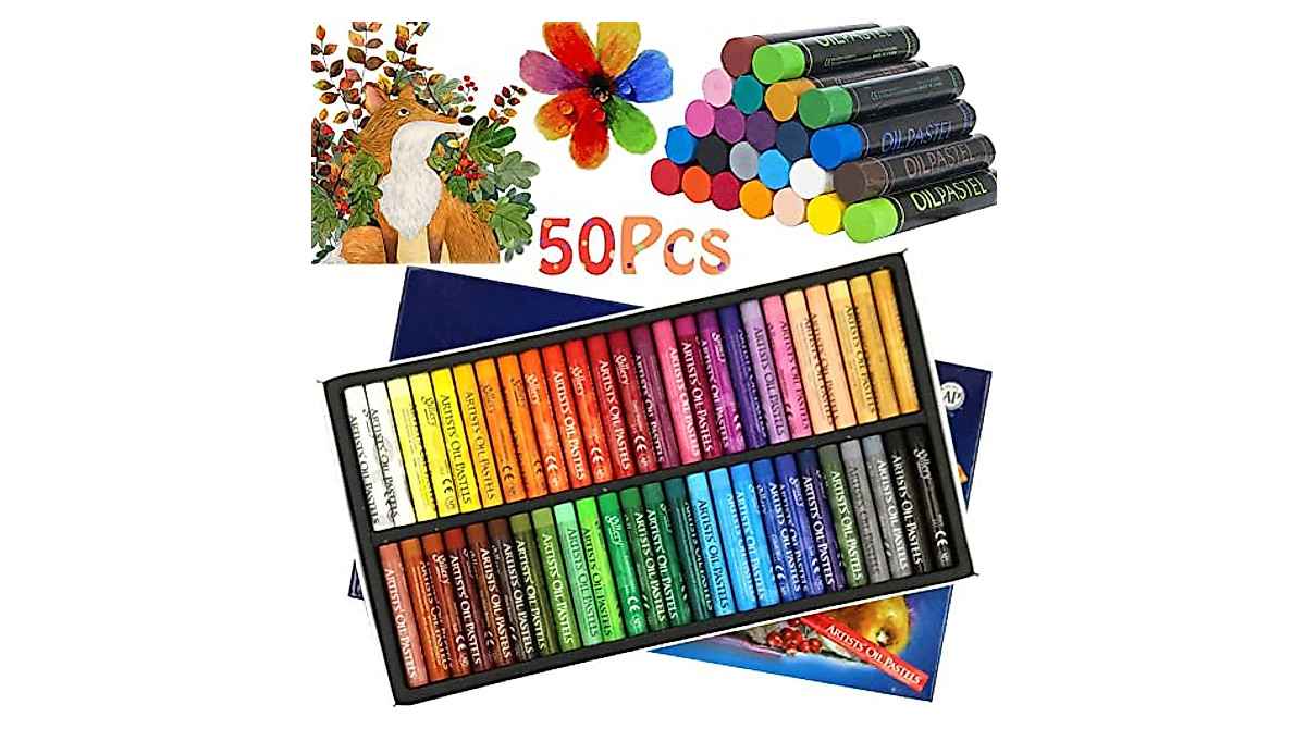 Oil Pastel Set for Artists & Kids - 50 Vibrant Colors