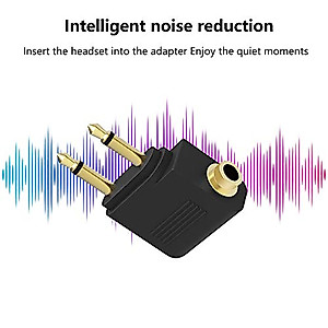 SAISN Headphones Adapter 3.5 mm Airplane Airline Travel Headphone Jack Audio Adapters Converter (Pack of 5, Golden Plated)