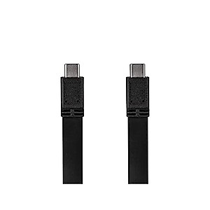 Monoprice USB C to USB C 3.2 Gen 1 Cable - 6 Feet - Black | Fast Charging, 5Gbps, 3A, Flat, Type C, Compatible with Xbox One / PS5 / Switch/iPad and More
