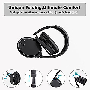 Srhythm NC25 Active Noise Cancelling Stereo Headphones Bluetooth 5.0, ANC Headset Over-Ear Bundle with Comfortable&Soft Sleep Mask with Adjustable Strap to Block Light