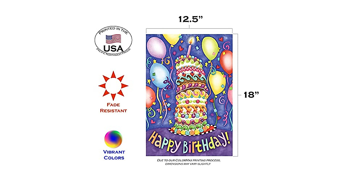 Shop Toland Home Garden Happy Birthday Flag - Vibrant 12x18 Inches