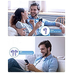 ACEFAST T8 Wireless Earphones Bluetooth 5.3 Headphones LED Power Display Mini Crystal in-Ear Earbuds with Wireless Charging Case Touch Control Built-in Mic Headphone for Sports Waterproof Earphone