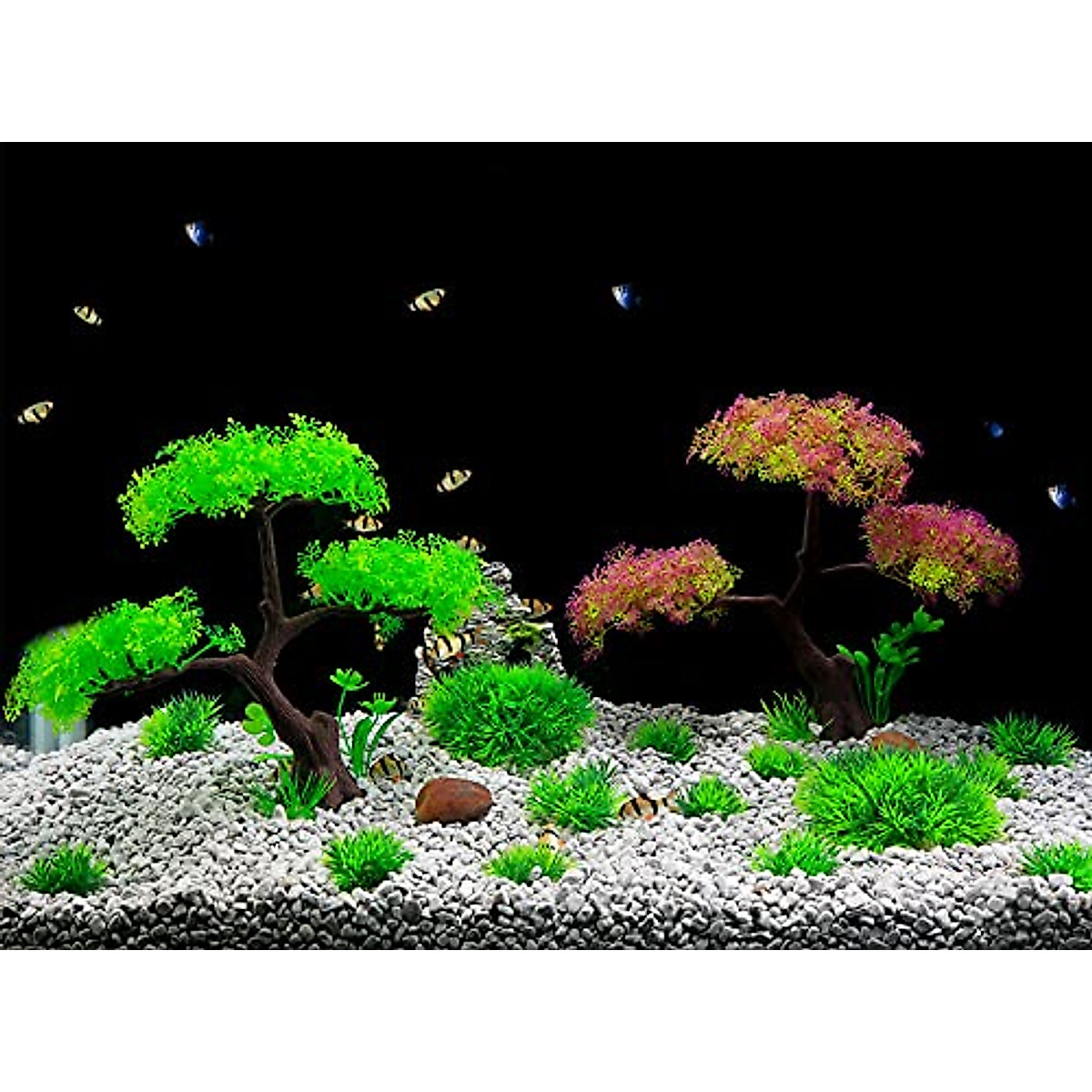 CousDUoBe 10 PCS Aquarium Plants Artificial Plastic Large Tree Size/9.5inch, Used for Household and Office Aquarium Simulation Plastic Hydroponic Plants