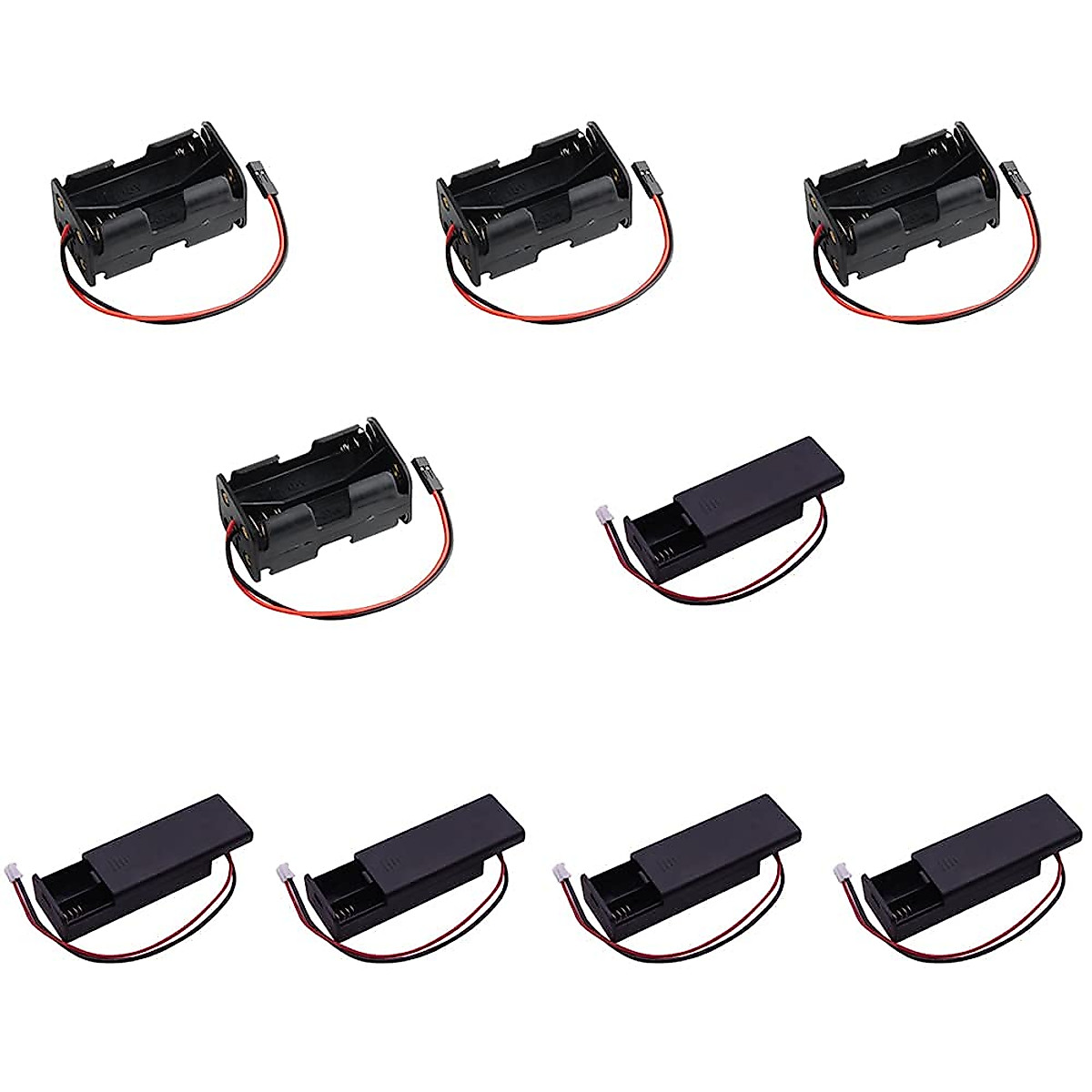 DIYmalls 5pcs AAA Battery Holder 3V + 4pcs AA Battery Case Box 6V