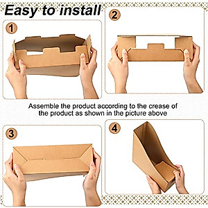 24 Pcs Magazine Holder Magazine File Holder Paper Folder Document Magazine Organizer Desk Magazine Storage Box Cardboard Book Bins for School Office Desk Supplies, 10.6 x 10.2 x 3.5 Inch（Brown）