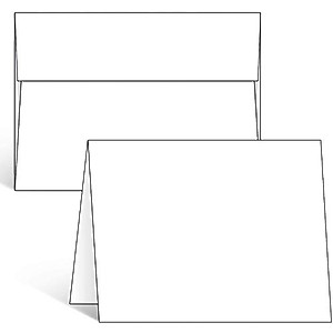 Ohuhu Blank White Cards and Envelopes 50 Pack, 5 x 7 Heavyweight Folded Cardstock and A7 Envelopes for DIY Greeting Cards, Wedding, Birthday, Invitations, Thank You Cards & All Occasion