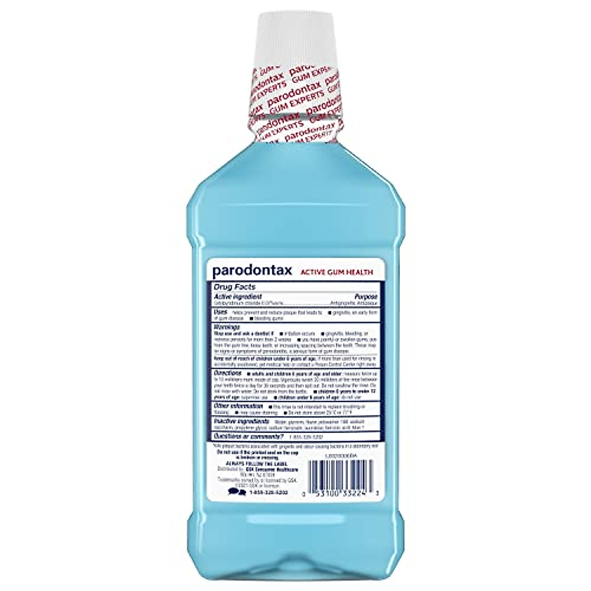 Parodontax Active Gum Health Mouthwash, Antiplaque and Antigingivitis Mouthwash, Mint, 16.9 Fl Oz