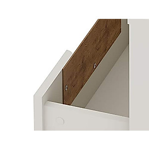 Manhattan Comfort Rockefeller Nightstand with Drawers, Mid Century Modern Bedside Table, Minimalist Display and Storage Organizer, Ideal for Bedroom and Living Room, Off-white