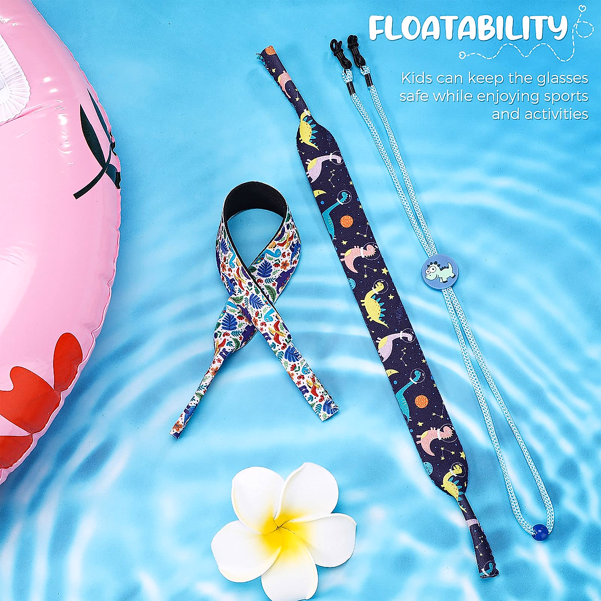 Frienda 9 Pcs Kids Eyeglass Straps Neoprene Nonslip Kids Sunglasses Holder Lanyard Retainer Animal Theme Sport Adjustable Eyewear Retainer for Boys Girls