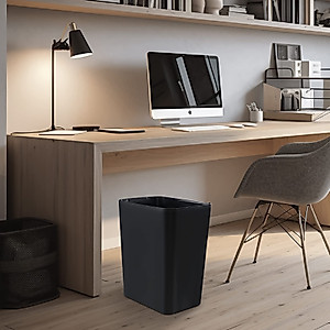 Gainhope 3-Pack 4.5 Gallon Plastic Small Trash Can Wastebasket, Black Garbage Container Bin for Under Desk, Office, Bathroom, Living Room, Classroom