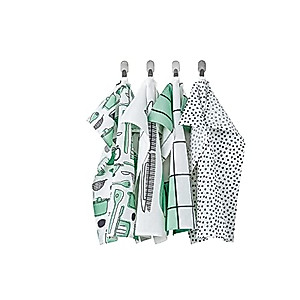 IKEA RINNIG Set of 4 Tea Towels Dish Towel Green White Pack Patterned Design