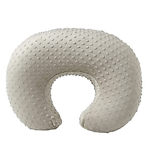 Baby Nursing Pillow and Body Positioner with Premium Minky Slipcover for Breastfeeding for Baby Boys and Girls, Feeding Pillow with Breathable Comfortable Pillowcase (Tidal Foam)