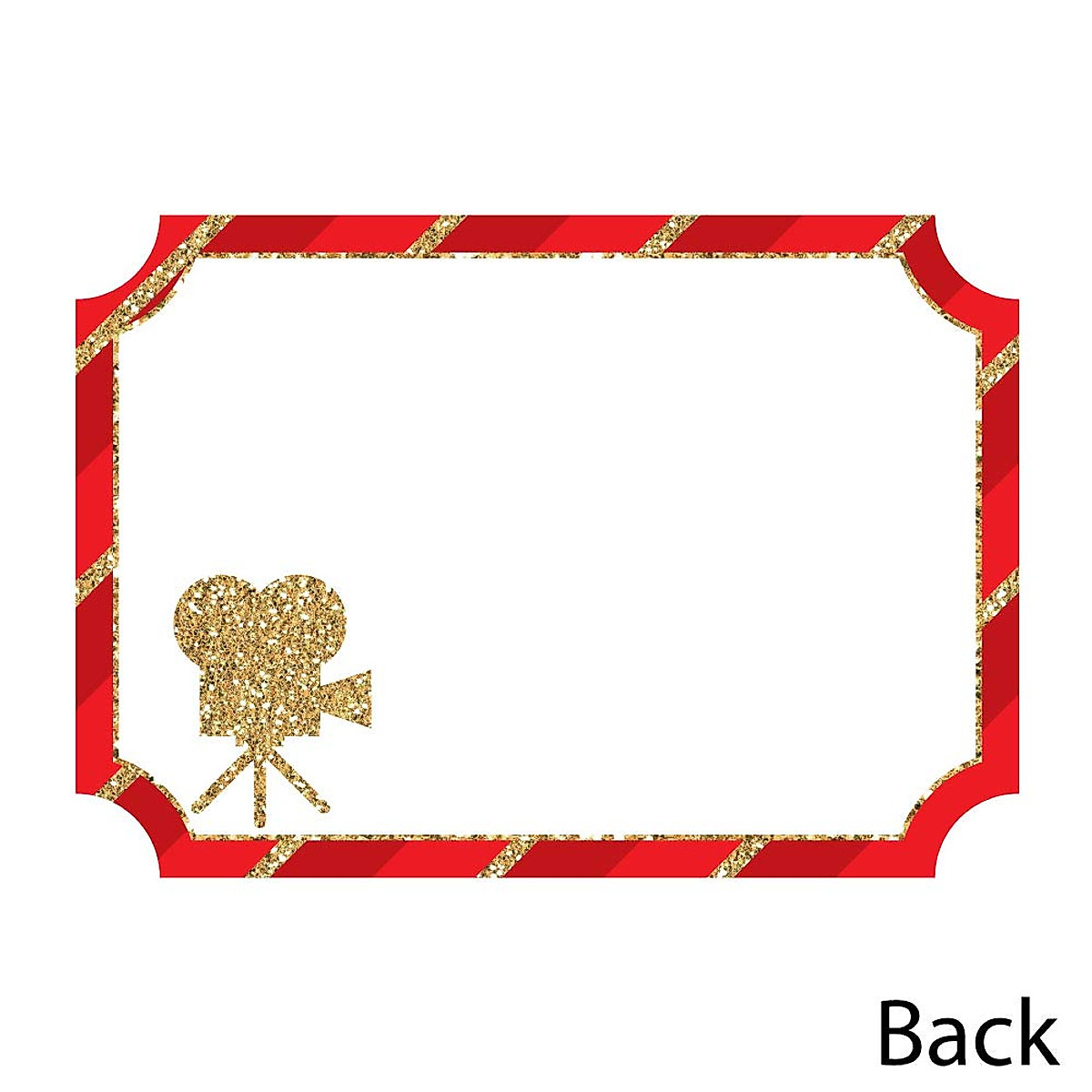 Big Dot of Happiness Red Carpet Hollywood - Shaped Thank You Cards - Movie Night Party Thank You Note Cards with Envelopes - Set of 12