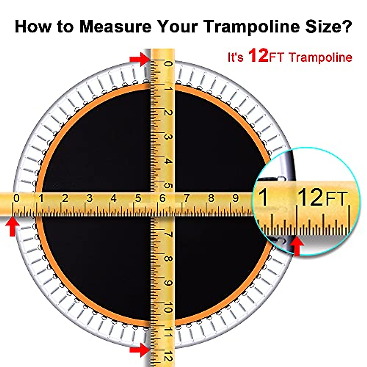 JumpTastic 127in Trampoline Mat, Fits 12Ft Frame Use 5.5in Spring (Not Include Spring, Mat's Diameter:127in)