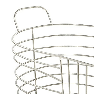 CosmoLiving by Cosmopolitan Contemporary Metal Round Storage Basket, Set of 2 14", 12"H, Silver