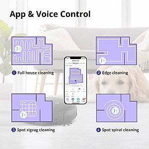 + 360 C50 Robot Vacuum Cleaner, Smart IR Remote Control, 2-in-1 Vacuum and Mop, 2600 Pa Strong Suction, 4 Cleaning Modes, Anti-Drop Sensors, Automatic Self Charging Robotic Vacuum Cleaner, Ultra-Thin