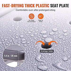 VEVOR Tub Transfer Bench for Bathtub, Adjustable Shower Seats for Adults, Lightweight Shower Bench for Elderly and Disabled, Non-Slip Bath Seats with Armrest and Reversible Backrest, 400lbs Capacity