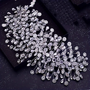 GAODESI Wedding Headband Bridal Hair Pieces Rhinestone Hair Accessories for Brides