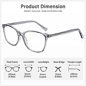 Madison Avenue Blue Light Blocking Glasses Anti Eyestrain UV Glare Blue Light Glasses for Women TV Phone Computer Gaming Eyeglasses (Transparent Grey)