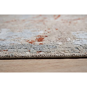 EORC KA1003GY8X10 Hand-Knotted Wool Galaxy Rug, 8'2 x 9'10, Gray