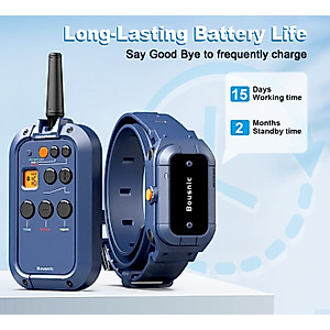 Bousnic Dog Shock Collar with Remote - ¾ Mile Electronic Training Collar for (15-140lbs) Medium Large Dogs, Waterproof Rechargeable Dog E Collar with 3 Modes, Beep, Vibration, Safe Shock(1-16 Levels)